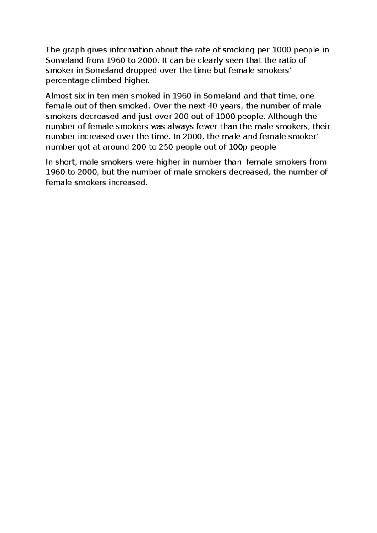 Smoking Trends in Someland: 1960-2020 Analysis - Studocu