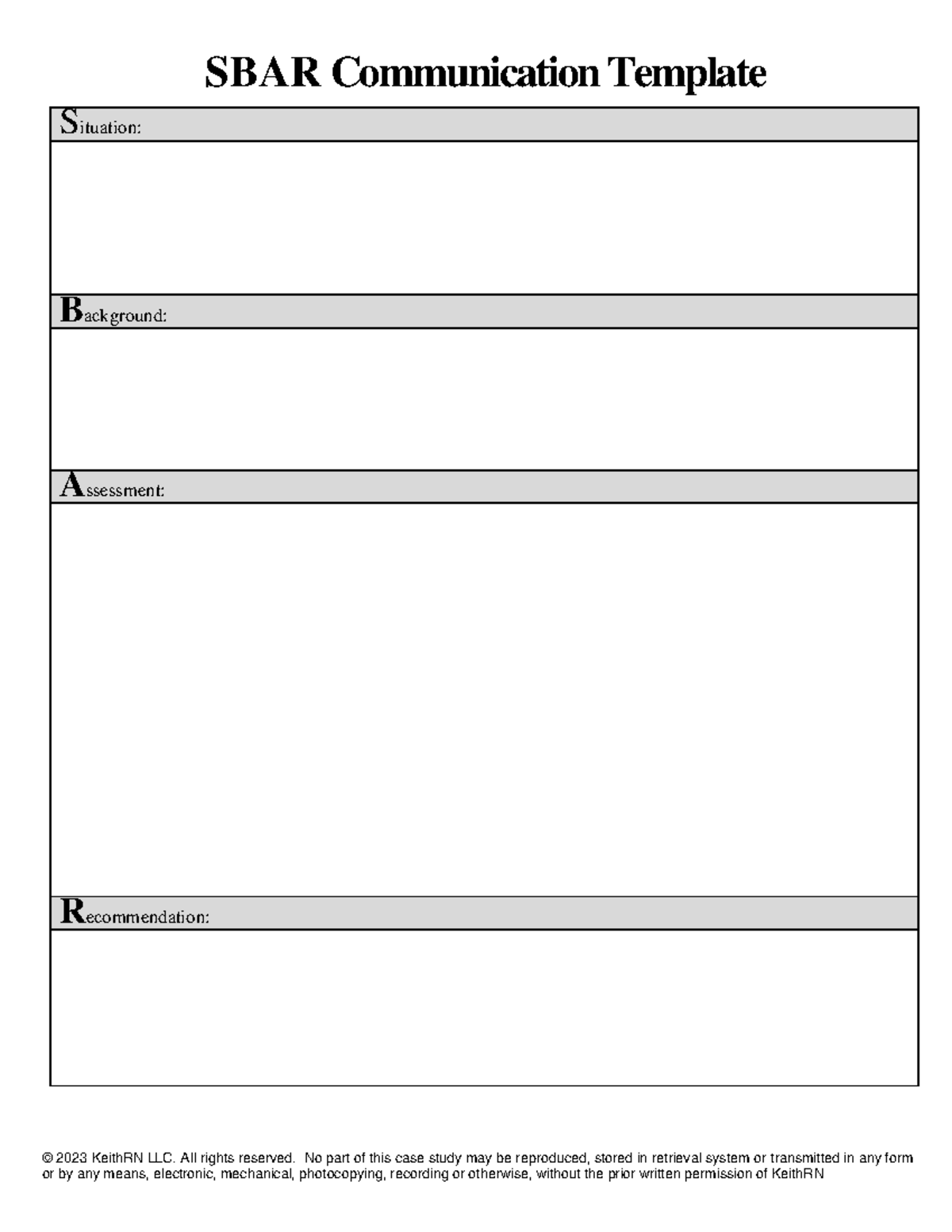 SBAR+Template - Sbar - Nur 101 - SBAR Communication Template Situation ...