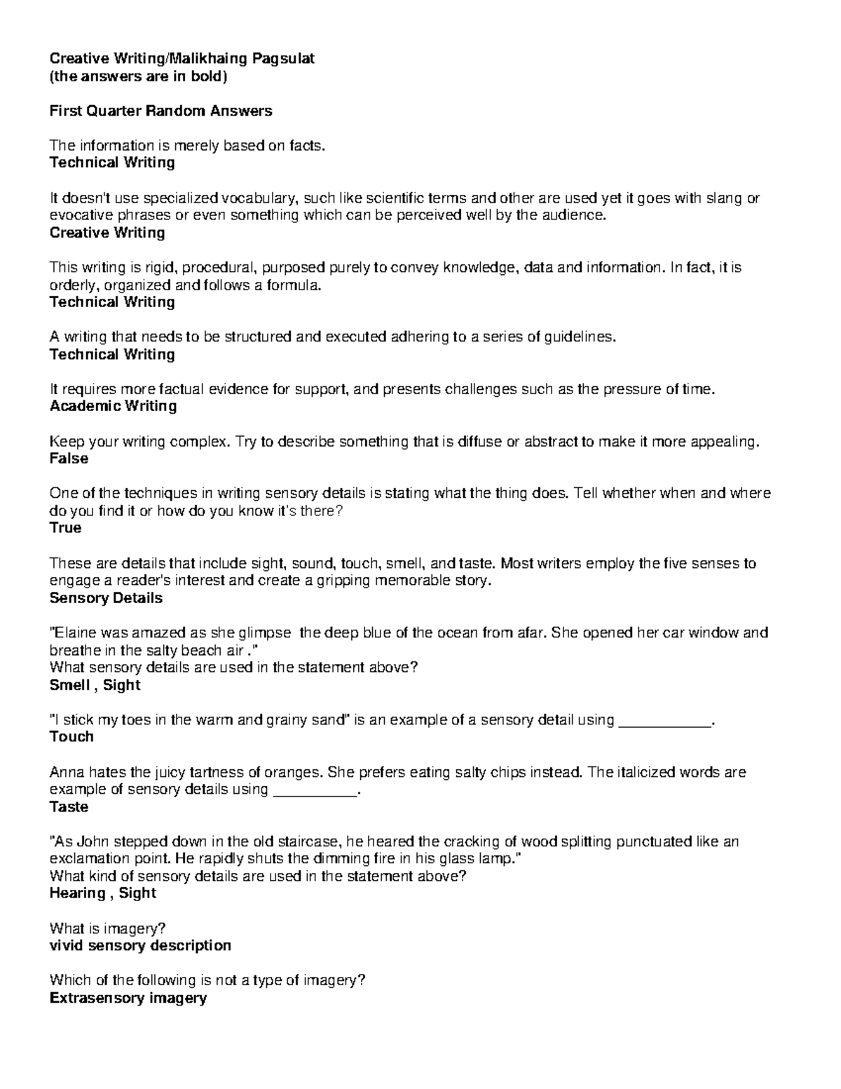 Creative Writing Malikhaing Pagsulat - Creative Writing/Malikhaing ...