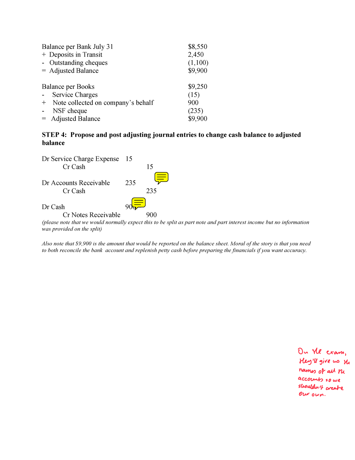 Ch 2 - Practice Exam for ITEC: Bank Reconciliation & Adjusting Entries ...