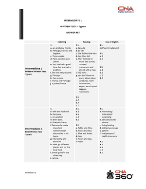 CNA Essentials 2 - Pack Provas - Type A - ORAL TESTS CHART KIDS TO ...