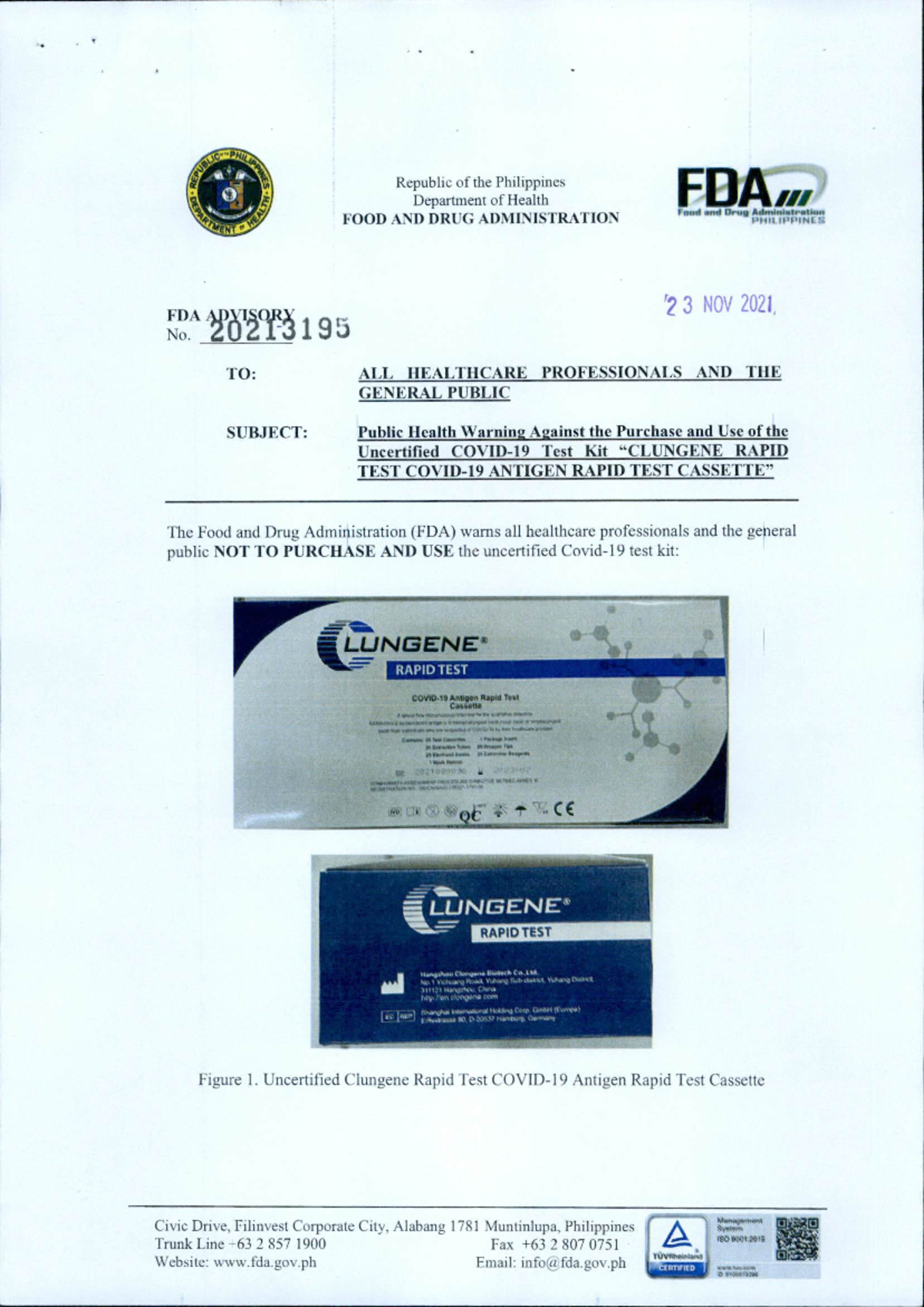 FDA-Advisory-No - Memo - Electrical engineering - Studocu