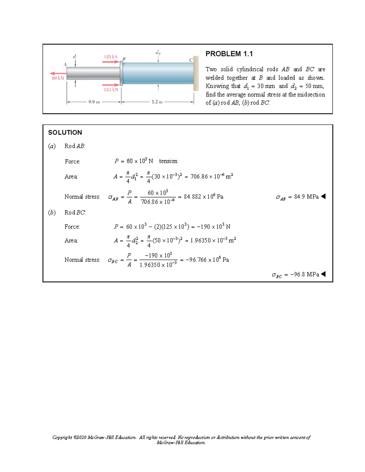 8th Ed Solutions Ch 1 - chapter 1 problem solution - Copyright ©2020 McGraw-Hill Education. All ...