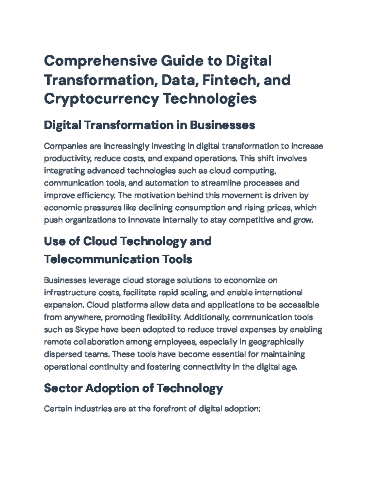 Comprehensive Guide to Fintech, Blockchain, and Cryptocurrency ...