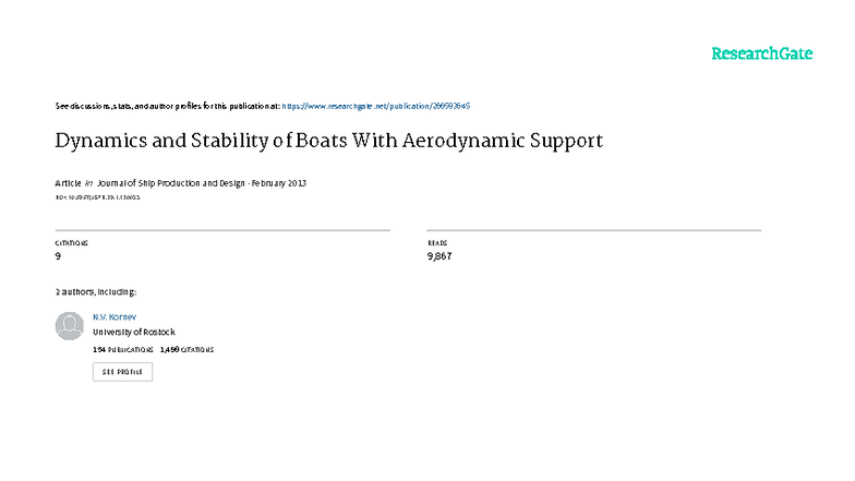 Dynamics and Stability of Aerodynamically Supported Boats: A Study ...