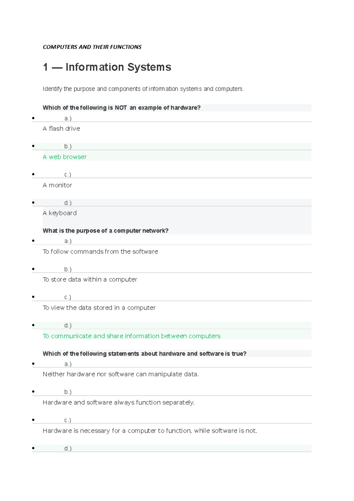 CS1001 UNIT 1 - Introduction to information technology unit 1 CS 1001 ...