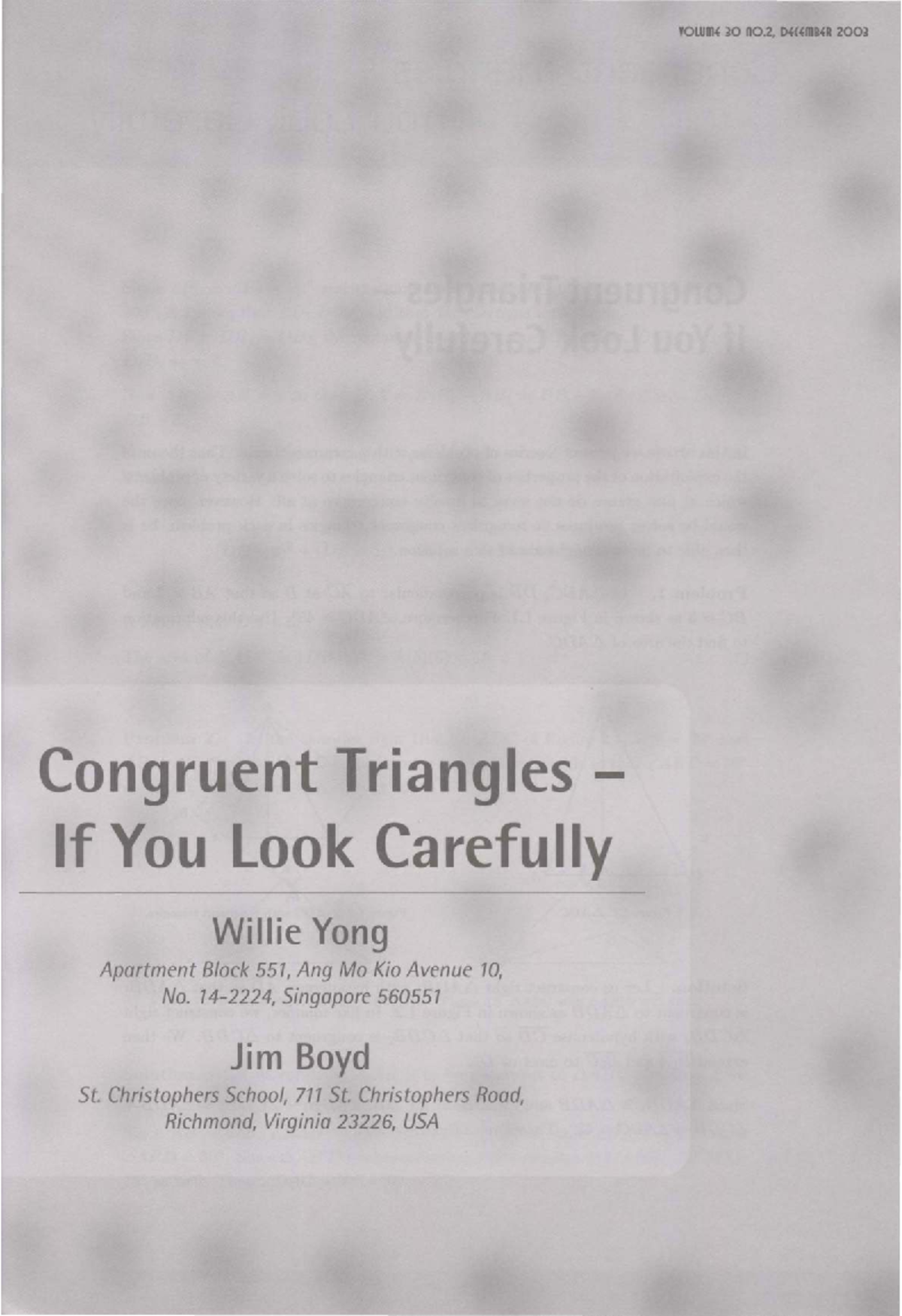 Congruent Triangles: Problem Solving Techniques (Math 101) - Studocu