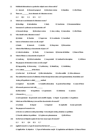 Research Design MCQ With Answers PDF - Research Design MCQ With Answers ...