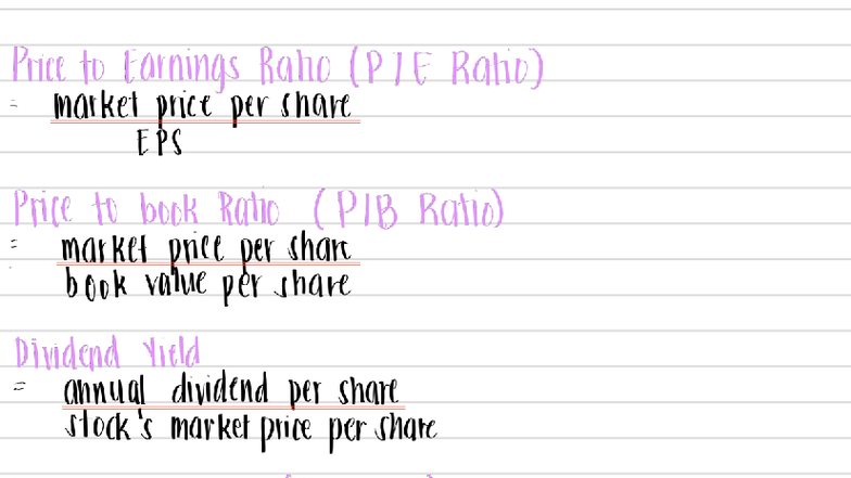 Financial Ratios Overview: PIE, PIB, PIS, PEG, and More - Studocu