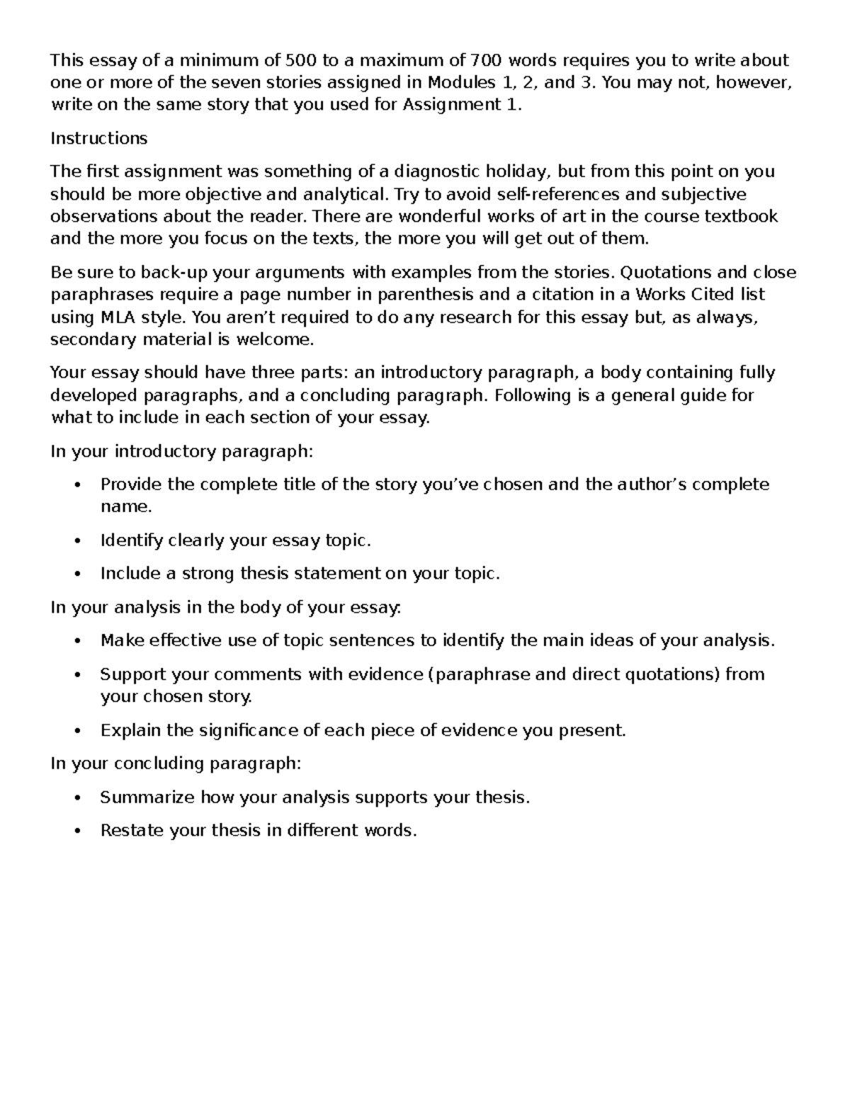 Essay - 2nd Assignment: Analyzing Stories from Modules 1-3 - Studocu