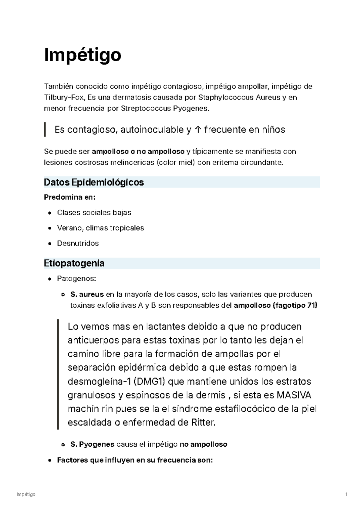 Impetigo - derma - Impétigo También conocido como impétigo contagioso ...