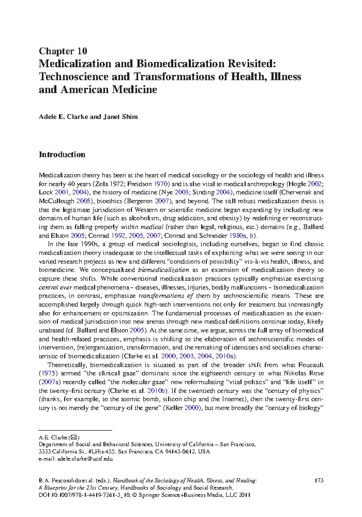 Chapter 10: Biomedicalization and Technoscience in U.S. Health Transformations - Studocu