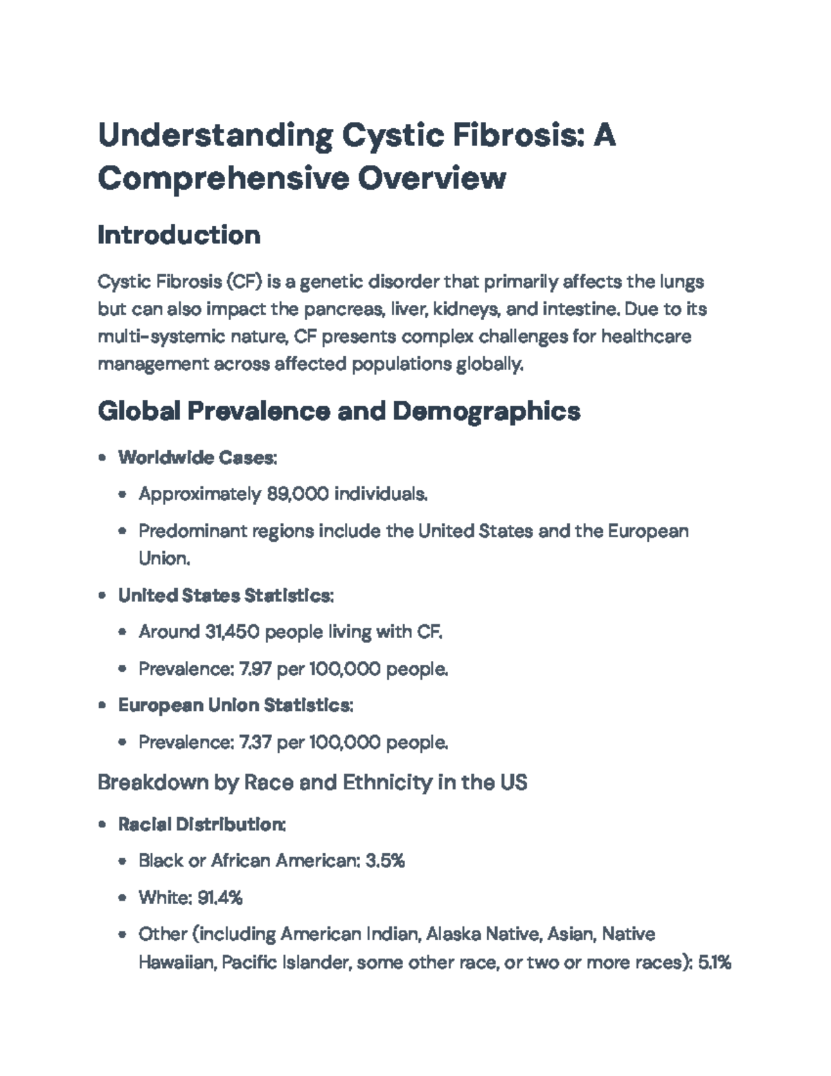 Understanding Cystic Fibrosis: Global Impact, Genetics, & Care ...