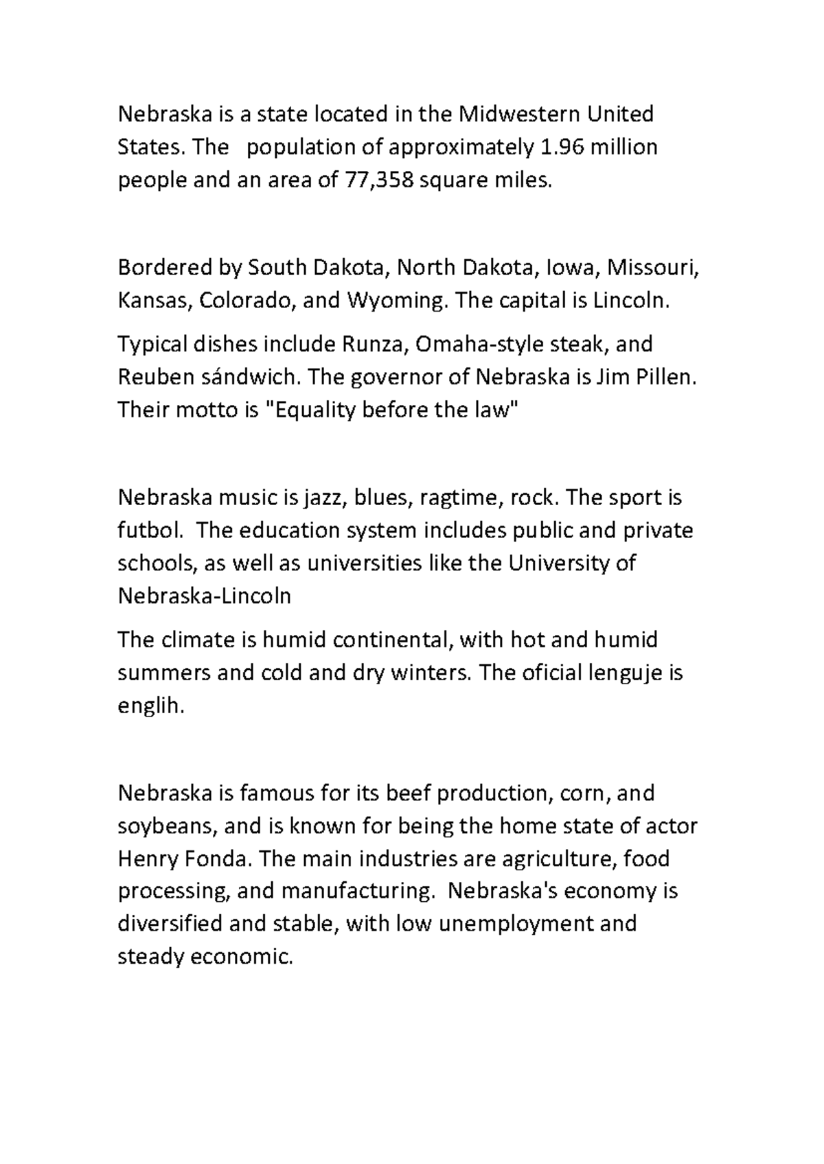 Nebraska Overview: Geography, Culture, and Fun Facts - Studocu