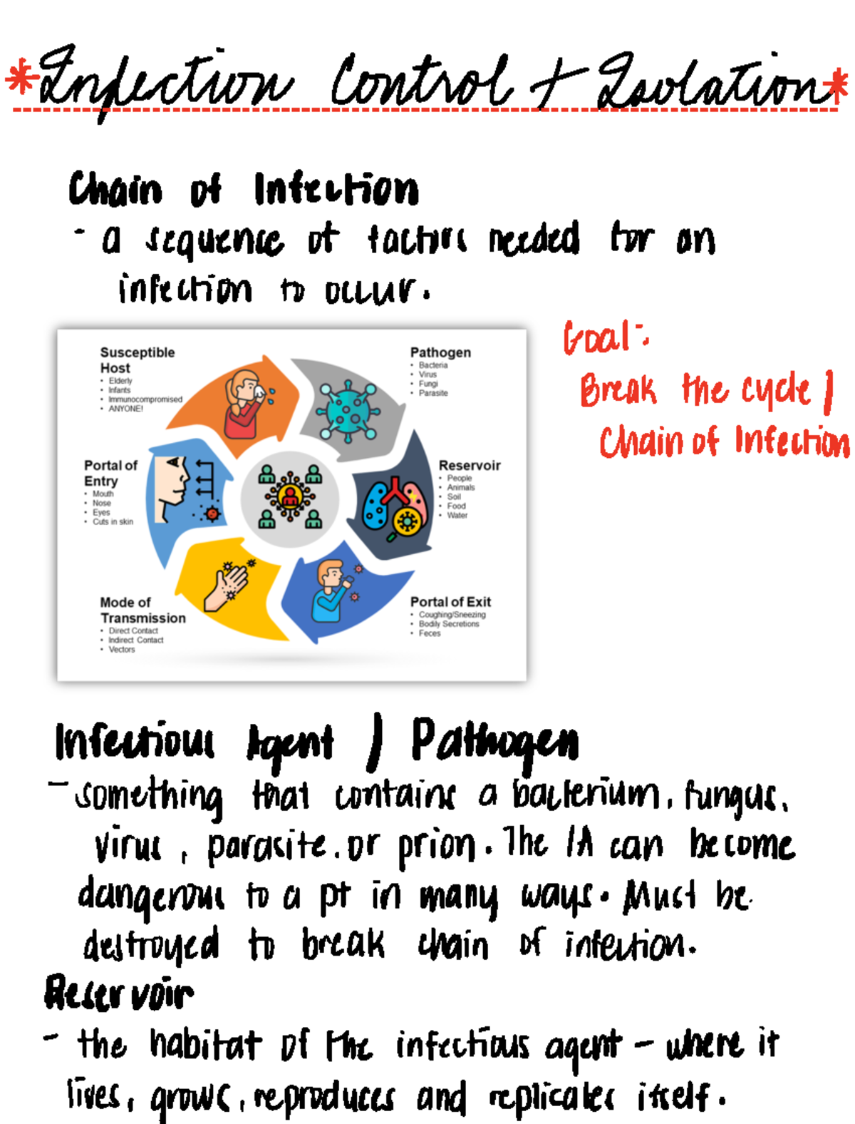 Infection Control and Isolation notes - Infection control Isolation ...
