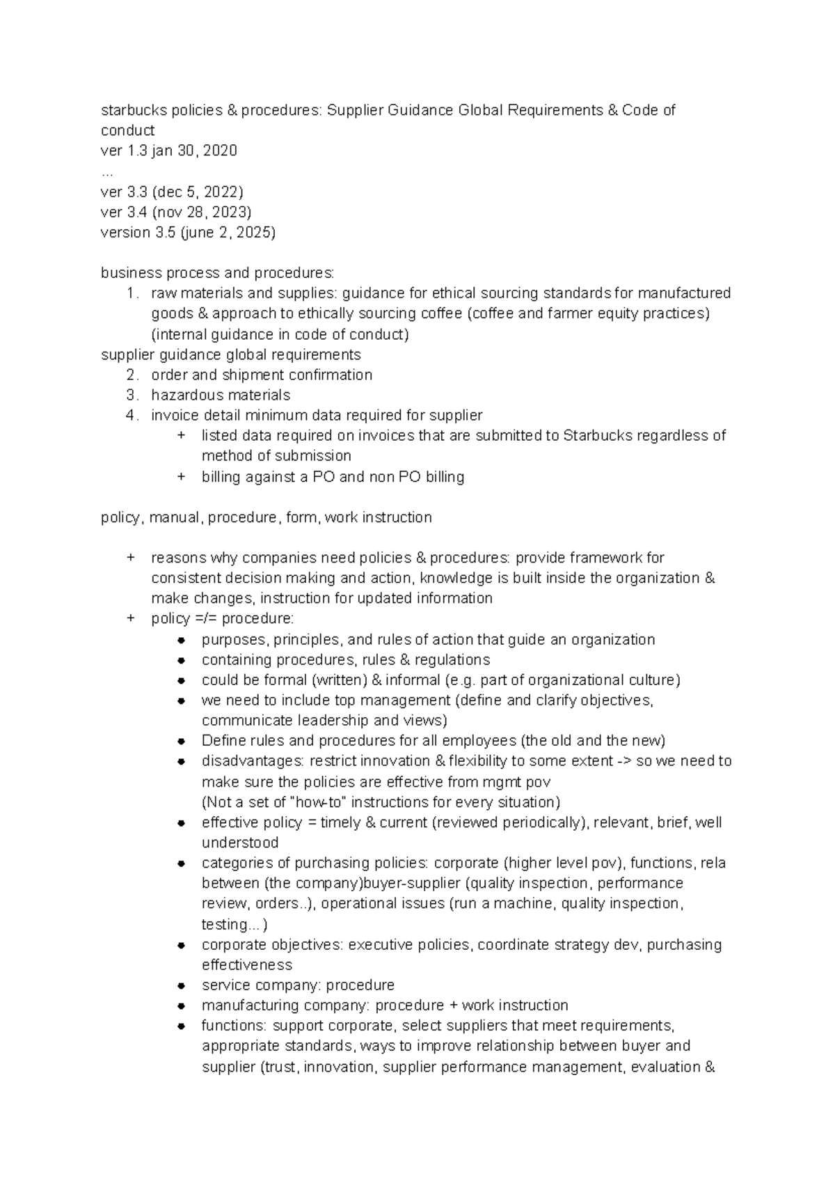 Starbucks Policies & Procedures: Supplier Guidance & Code of Conduct ...