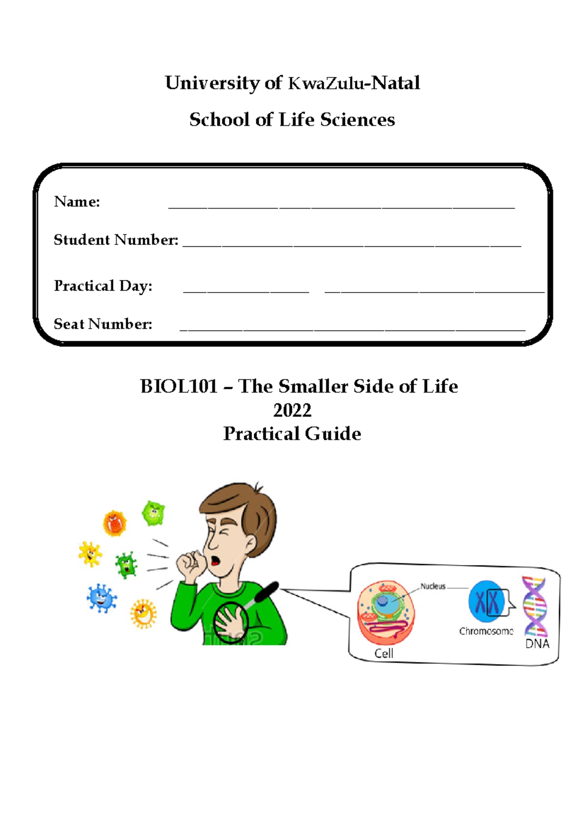 BIOL101 Practical Manual: The Cellular and Microscopic World - Studocu