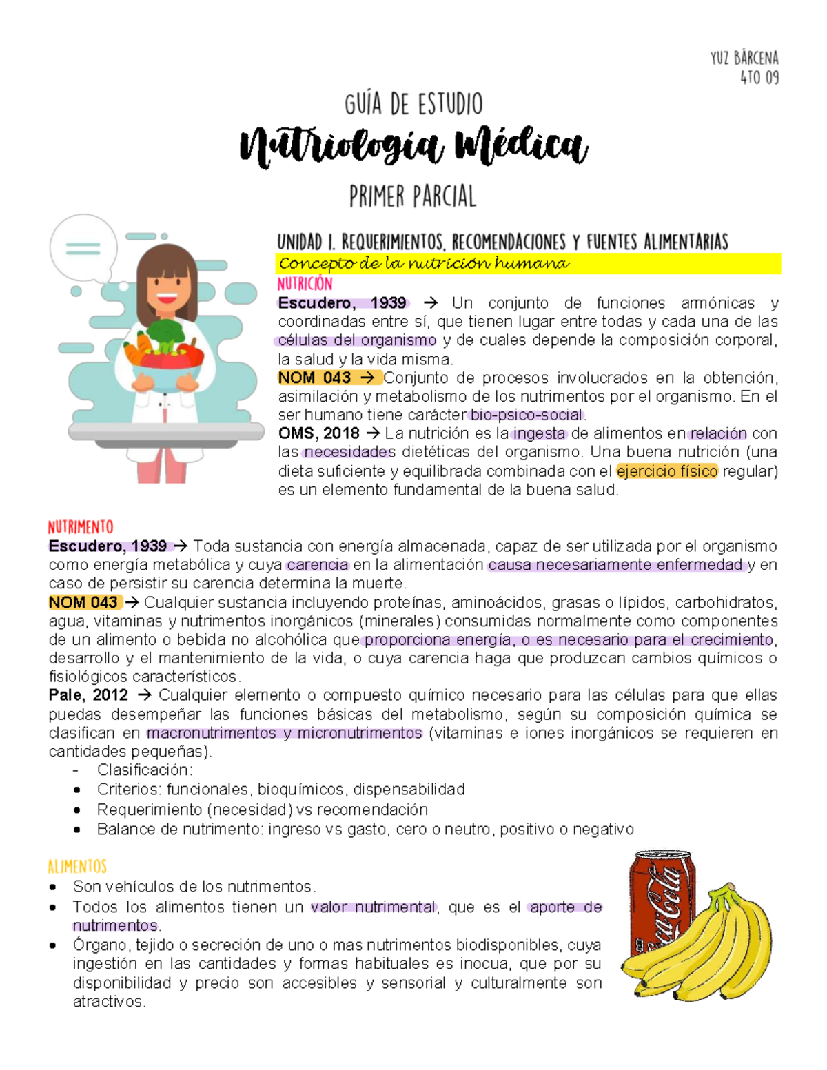 Guía de Nutriología: Conceptos Clave para el 1er Parcial - Studocu