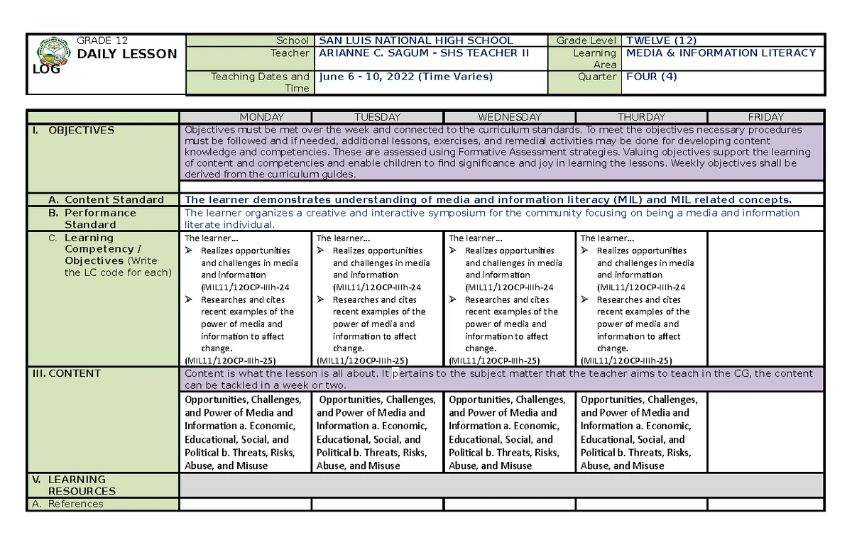 MIL module 3 - 121212 SENIOR HIGH SCHOOL Media and Information Literacy Quarter 1 – Module 3 ...