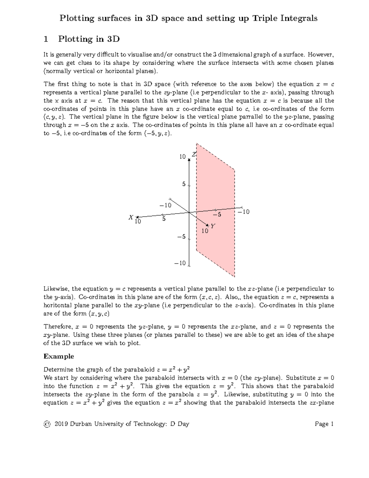 3D Graphs and Triple Integrals: A Comprehensive Guide - Studocu