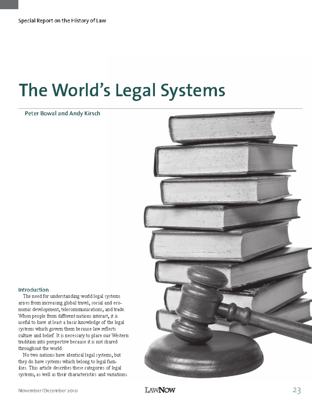 World Legal Systems: A Comprehensive Overview (Bowal 2010) - Studocu