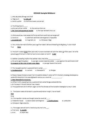 ESSA - MIDTERM PRACTICE NOTES - EESA06 - Planet Earth 📍 Lecture 1 ...