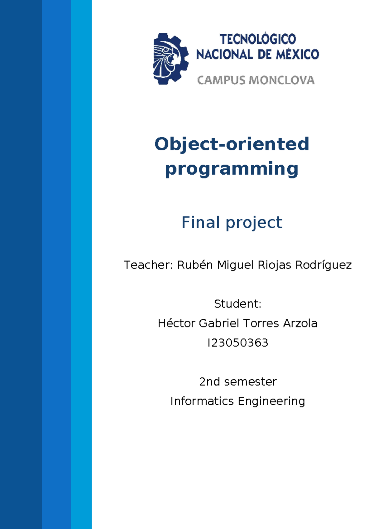 OOP Final Project Documentation - I23050363 - Studocu