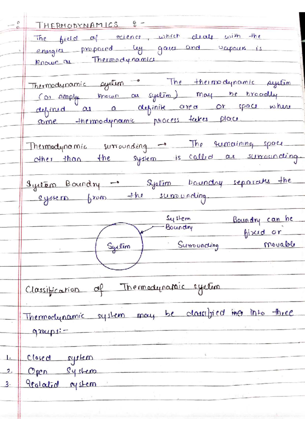 Thermodynamics 101: Key Concepts and System Classifications - Studocu