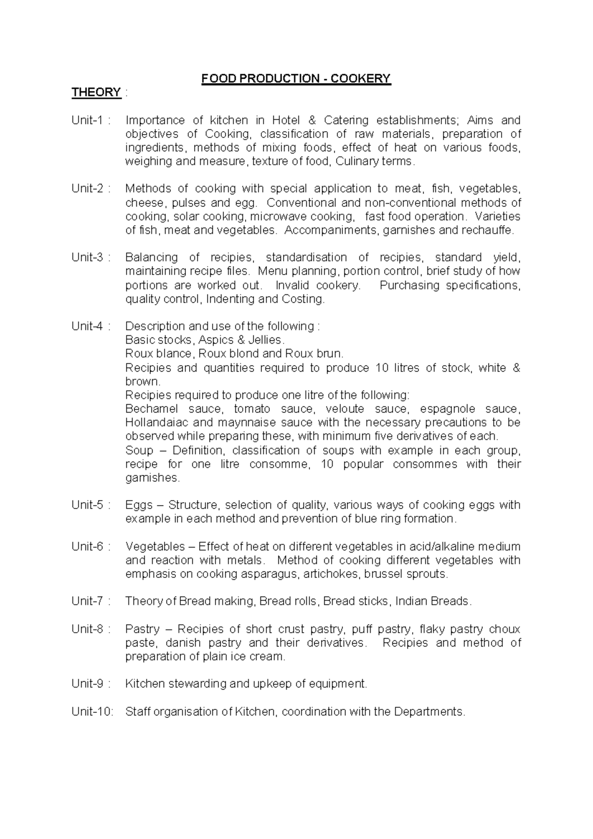 1386592696 - Food Production and Cookery Lecture Notes - Studocu