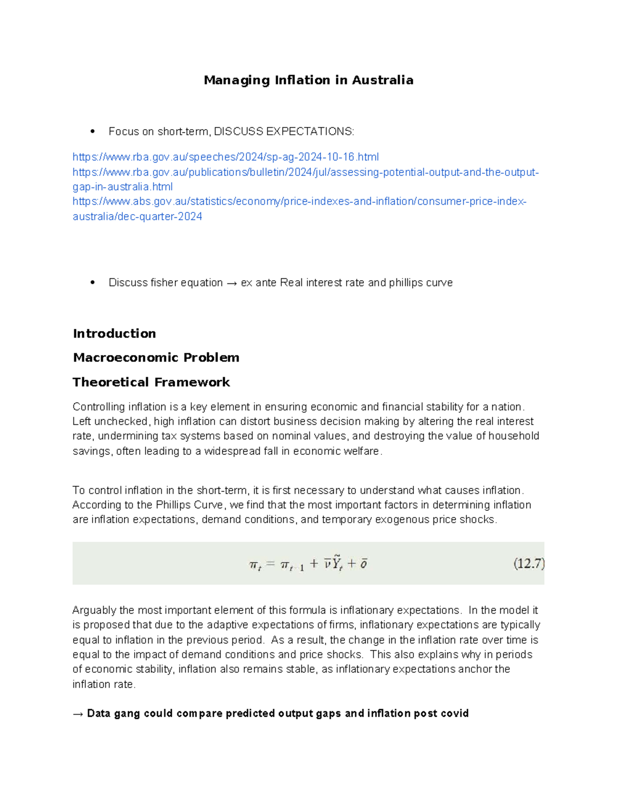 Managing Inflation in Australia: Insights on Fisher Equation & Phillips ...