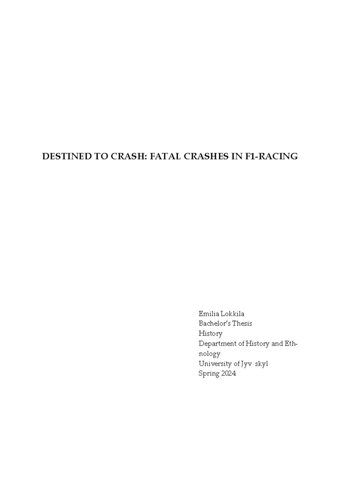 F1 Fatal Crashes: An In-Depth Analysis of Safety Changes and Driver ...