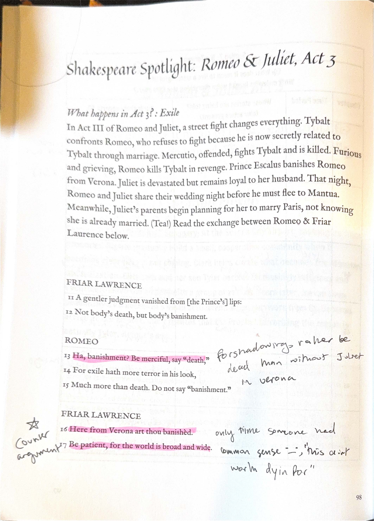 Act 3 Analysis of Romeo and Juliet: Exile and Consequences - Studocu