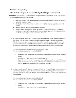 [Solved] Demonstrate the correct coding path used to establish the correct - Ambulatory Care ...