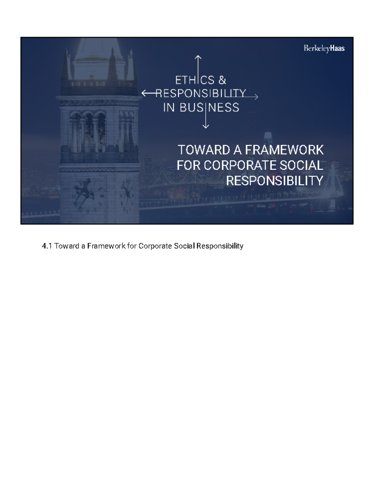 Corporate Social Responsibility Framework: Insights from Friedman ...