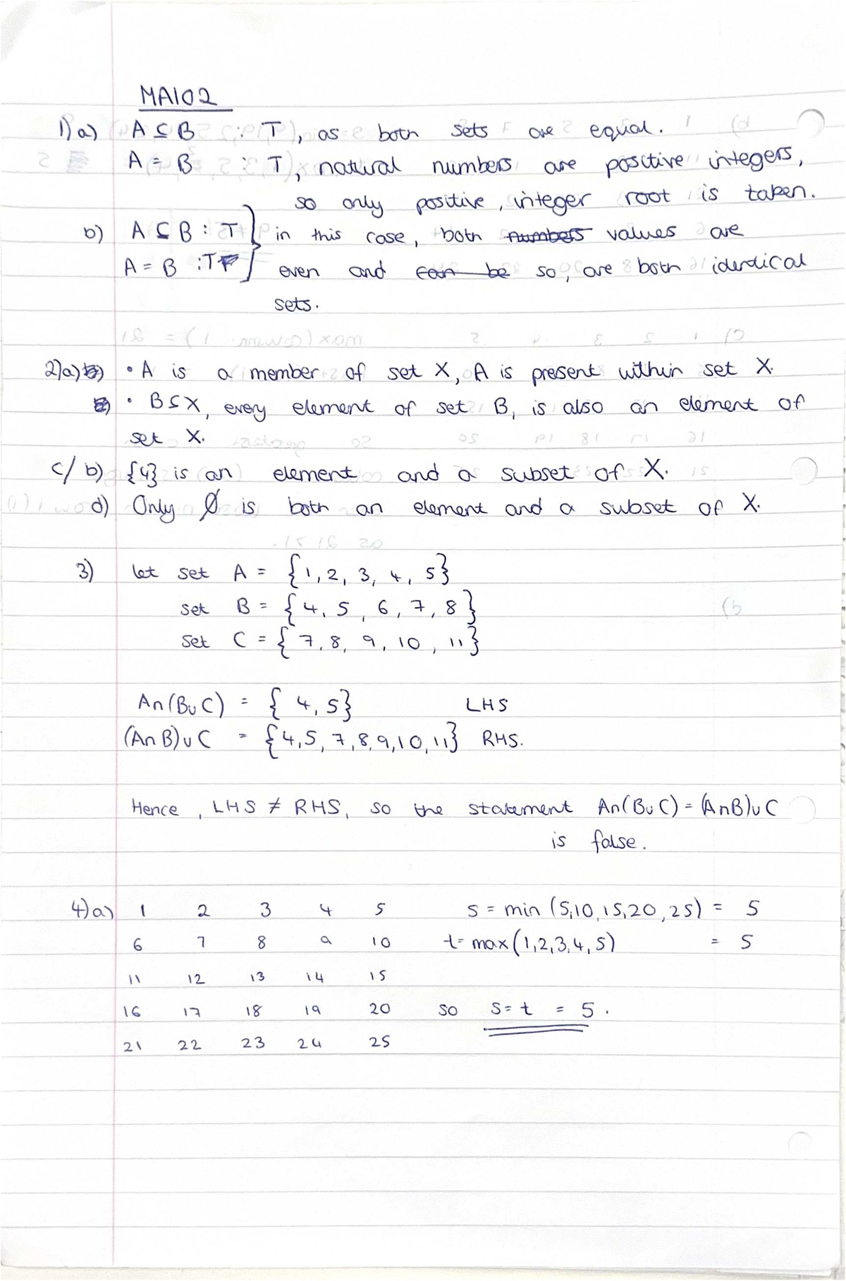 MA102 - Week 2: Set Theory and Natural Numbers Analysis - Studocu