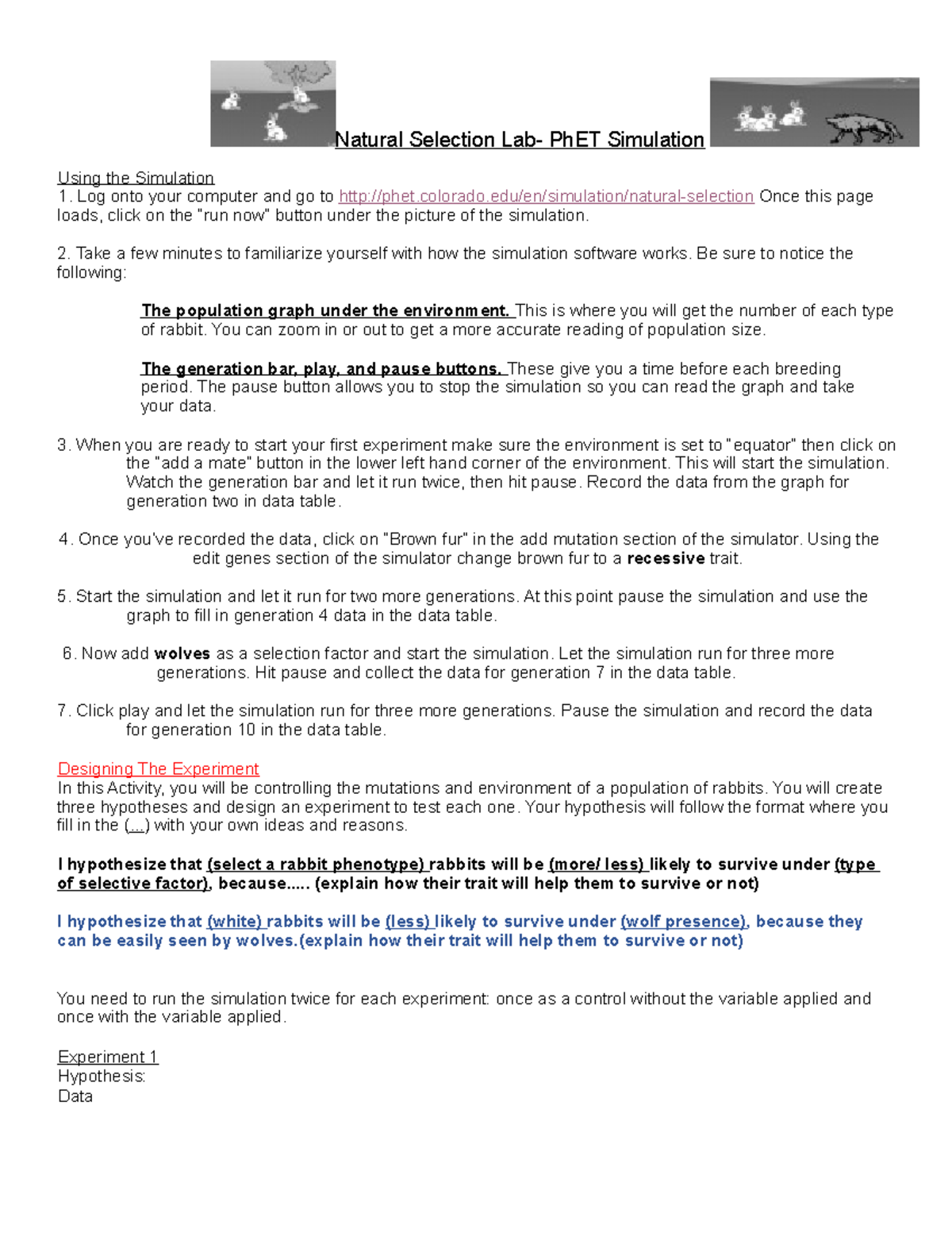 Lab 2: Natural Selection Simulation Experiment Insights and Analysis ...