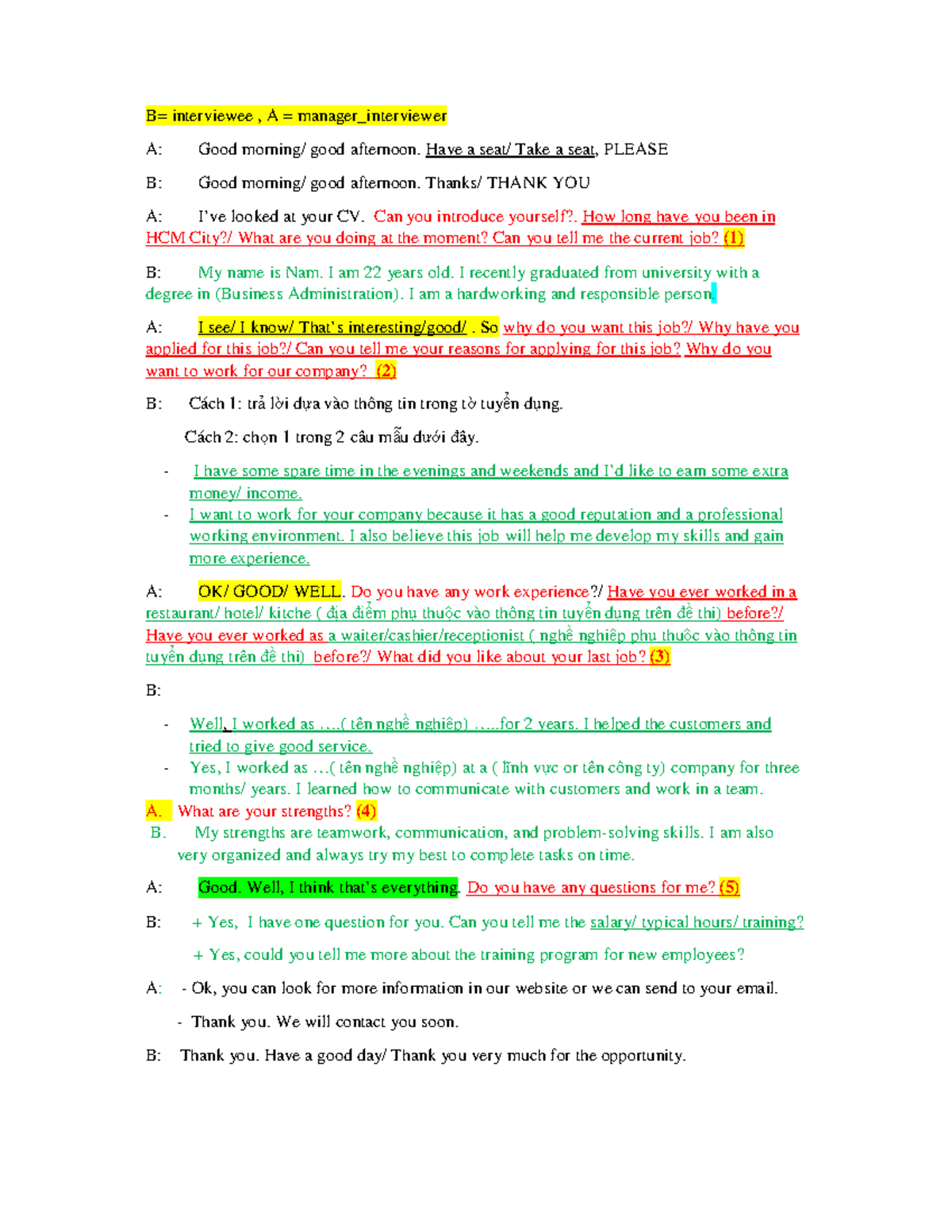 JOB Interview Guide AV2: Tips for Success in HCM - Studocu