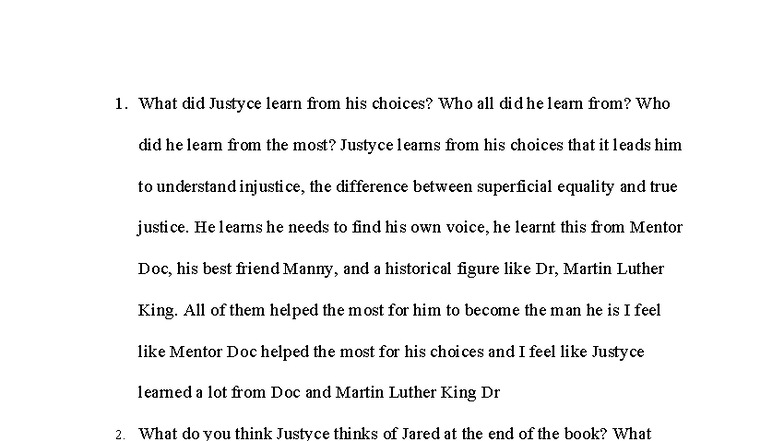 Dear Martin BC 3-2: Justyce's Lessons on Justice and Choices - Studocu