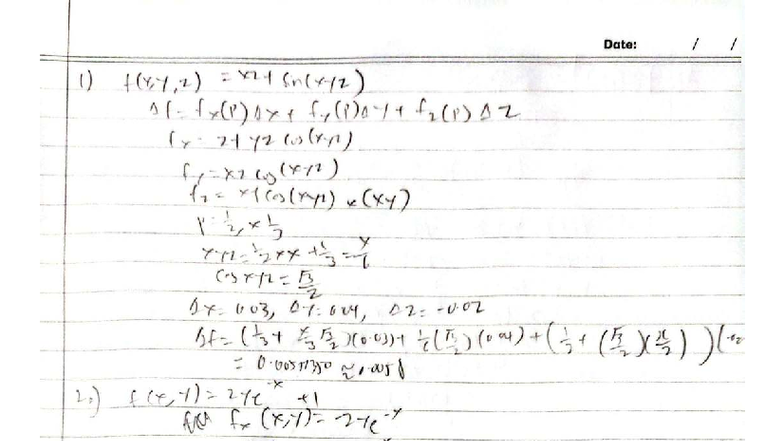 MA1521 Tutorial 9 Notes: Key Concepts and Exercises - Studocu