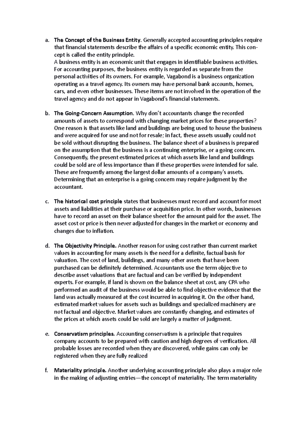 Principles of Business Entity Accounting: Key Concepts Explained - Studocu