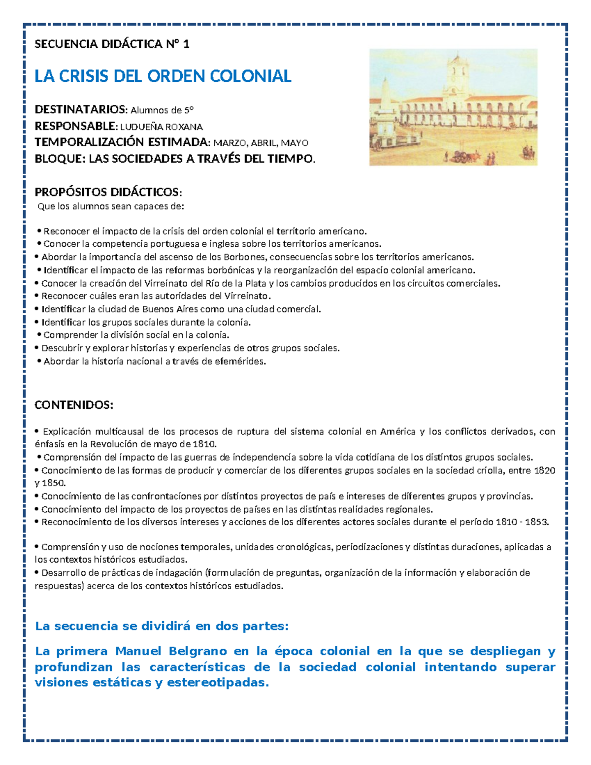 Secuencia Didáctica N 1 Sociales - SECUENCIA DIDÁCTICA N° 1 LA CRISIS ...