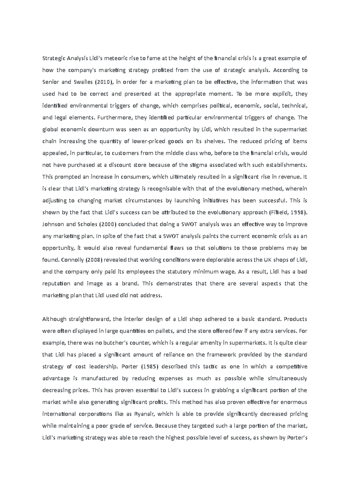 Business lidl and its theories 2 - Strategic Analysis Lidl's meteoric ...