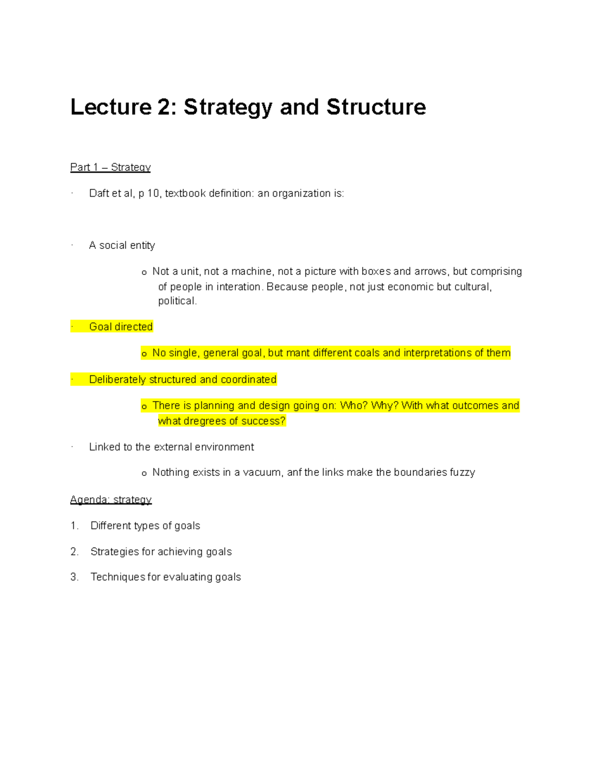 Lecture 2: Strategy and Structure Overview - FEKG21 - Studocu