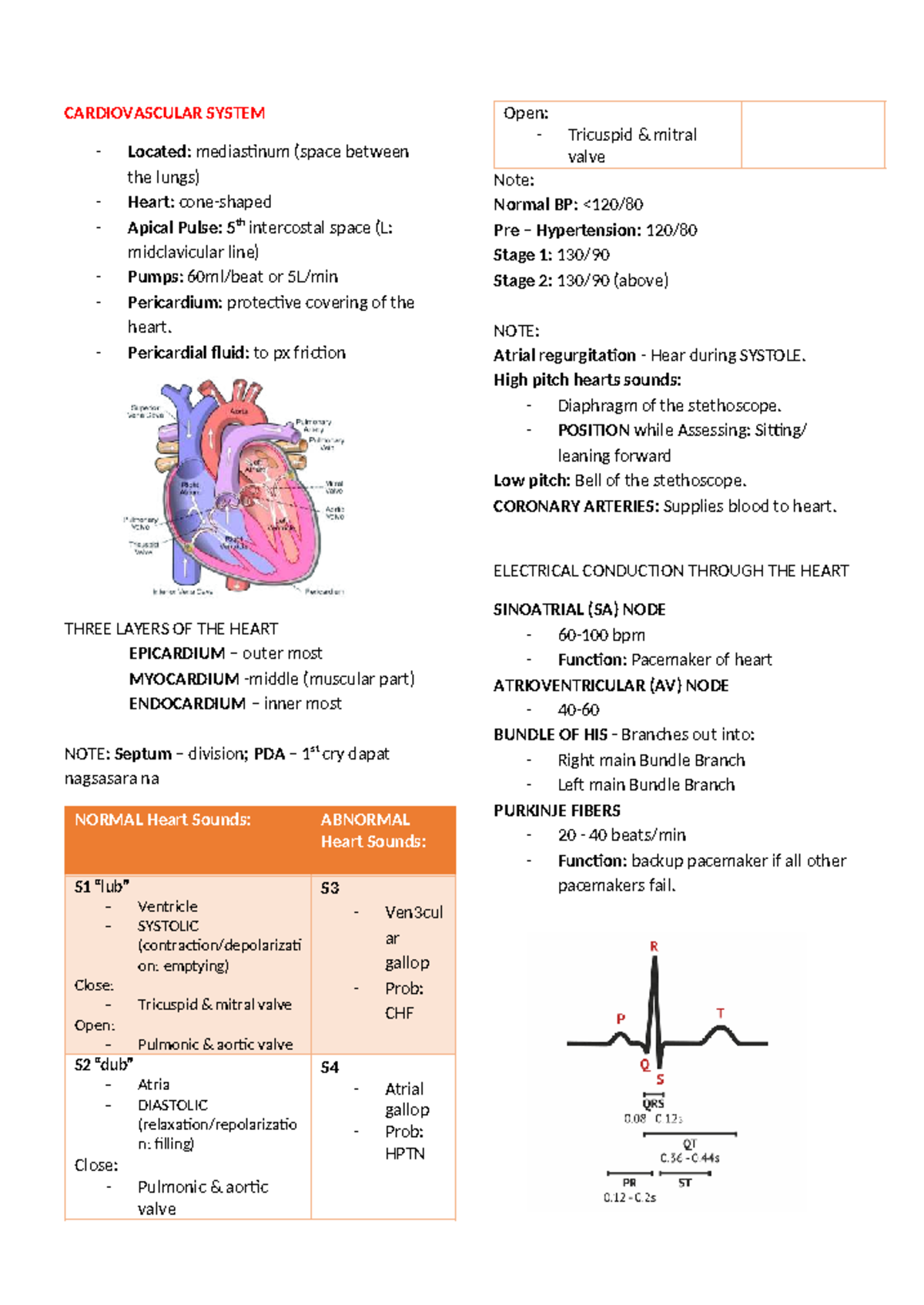 CARDIOVASCULAR SYSTEM: Key Concepts and Interventions for Nursing (NUR ...