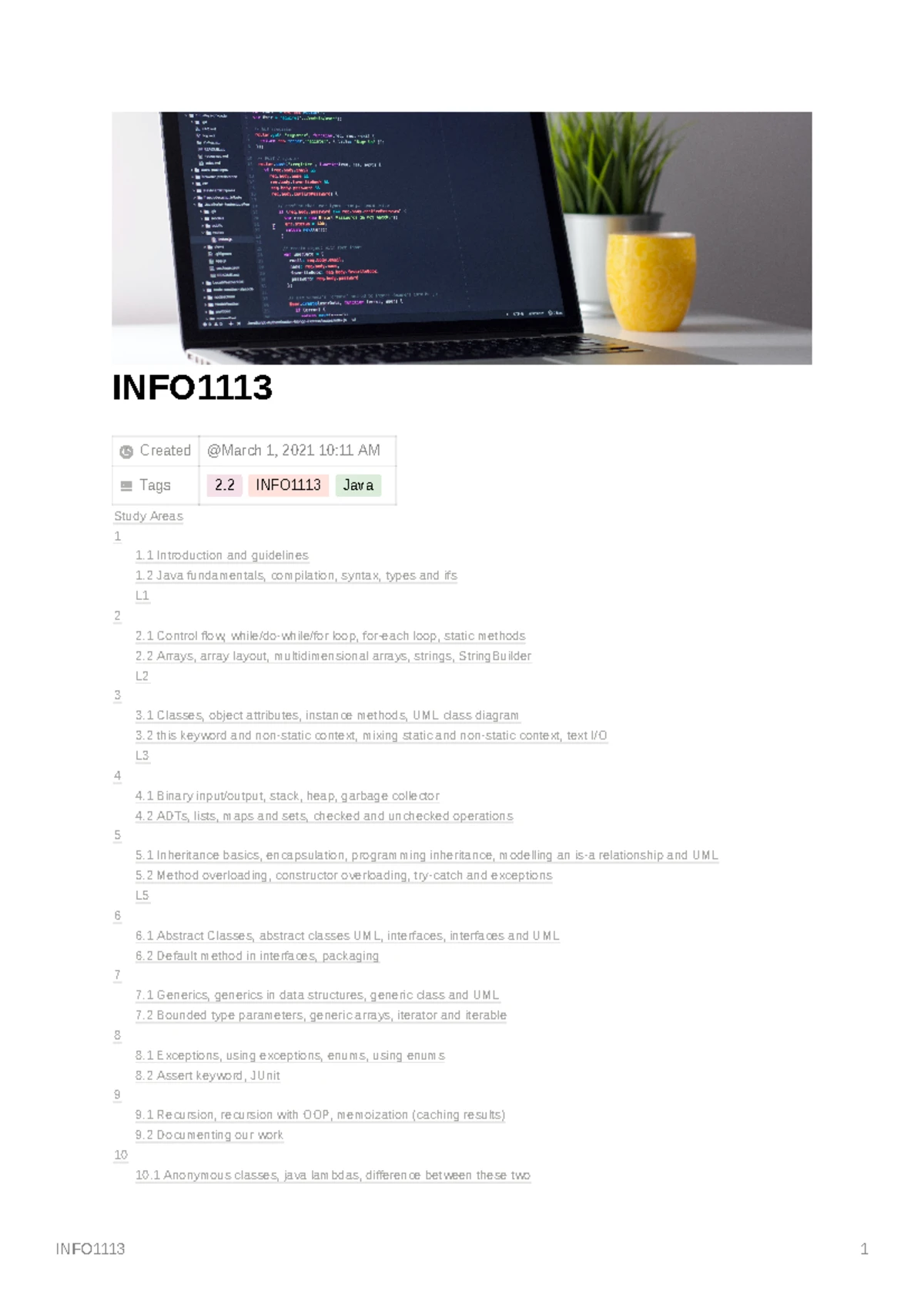 Wk1 Basic Java - My note - Wk1 Basic Java Syntax public class { public ...