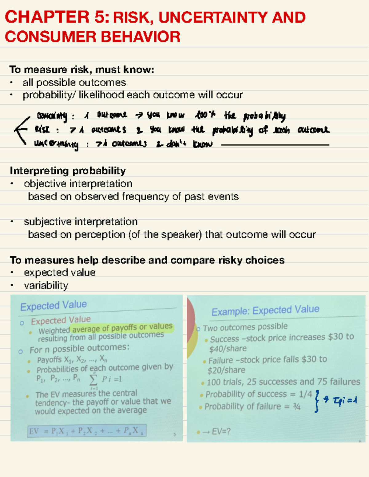 Chapter 5: risk, uncertainty and consumer behavior - CHAPTER 5: RISK ...