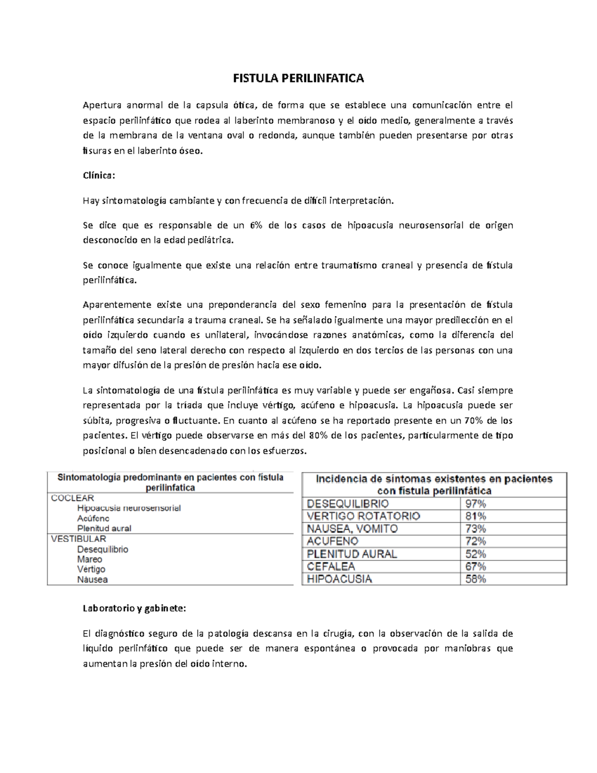 Fistula Perilinfatica (abordaje diagnóstico y terapeutico) - FISTULA ...