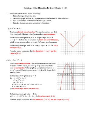 Transformations of Power Functions: Sketching and Analysis - Math 101 - p. 112 Problem 3 – - Studocu