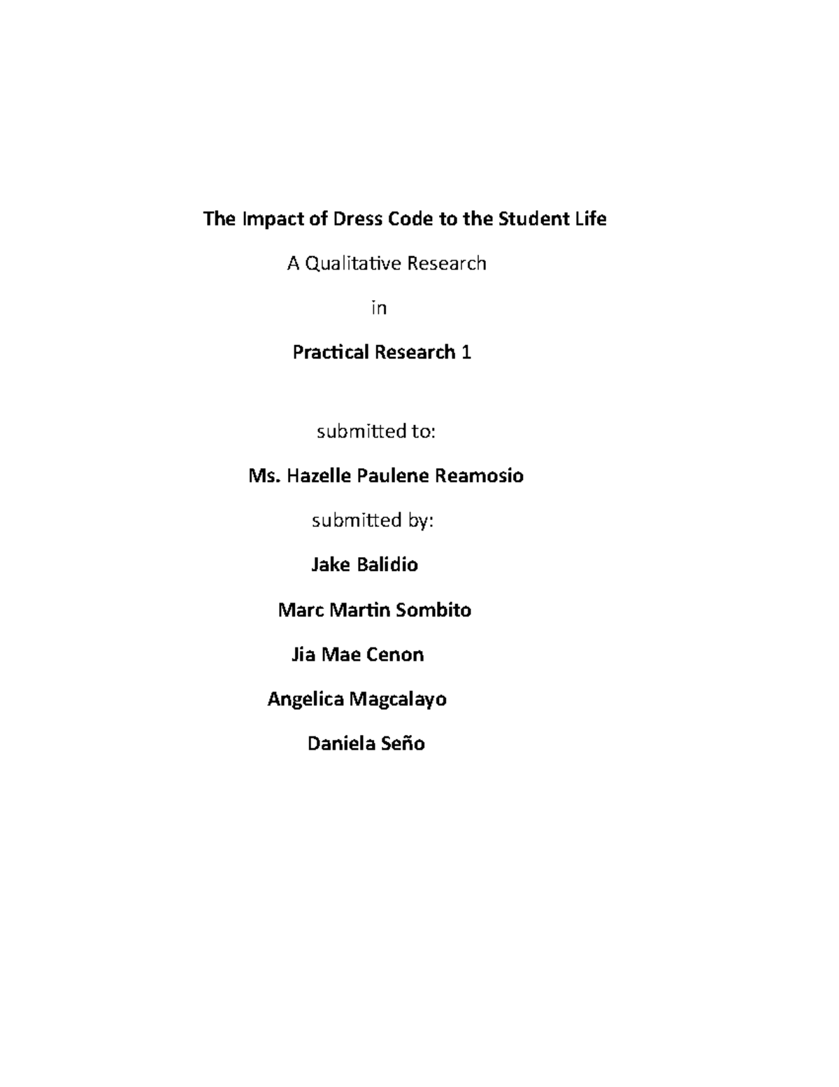 The Impact of D-WPS Office - The Impact of Dress Code to the Student ...