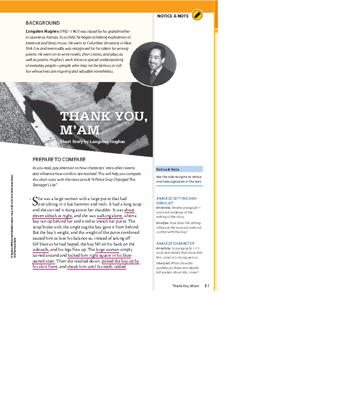 Thank you mom - Reading comprehension - © Houghton Mifflin Harcourt ...